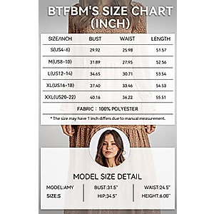 BTFBM Women Casual Long Sleeve Crew Neck Fall Dress Bohemian Relaxed Fit Floral Flowy Maxi Dresses Tiered Cocktail Dress（Floral Brown, Small
