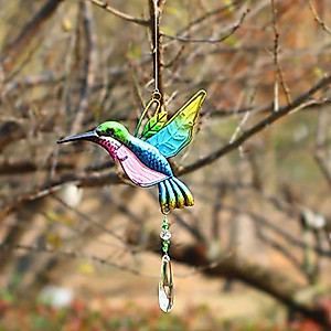 WEISIPU Crystal Suncatchers for Windows - Hummingbird Crystal Ball Prisms Hanging Crystals Ornament for Home Garden Office Wedding Christmas Decoration-Hummingbird