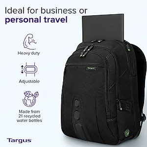 Targus Travel Laptop Backpack for 17 inch Laptops, TSA Checkpoint-Friendly Carry On Travel Backpack for Women Men Business/College Laptop Bag for Work School Travel, Black (TBB019US)