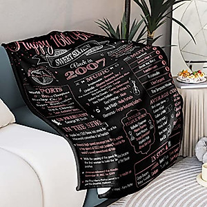 Sweet 16 Gifts for Girls - 16th Birthday Decorations for Girls Custom Blanket 60"X50" - Gifts for 16 Year Old Girl - Sweet Sixteen Gifts for Girls - Funny Personalized Blankets for Kids - Rose