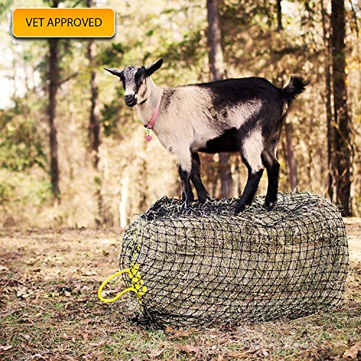 Texas Haynet - Square Net Hay Holder for Horses - Durable Nylon Square Bale Hay Net Slow Feed - American Made Hay Rope Net - Easily Fits Bales 36x18x18” with 1.5” Holes