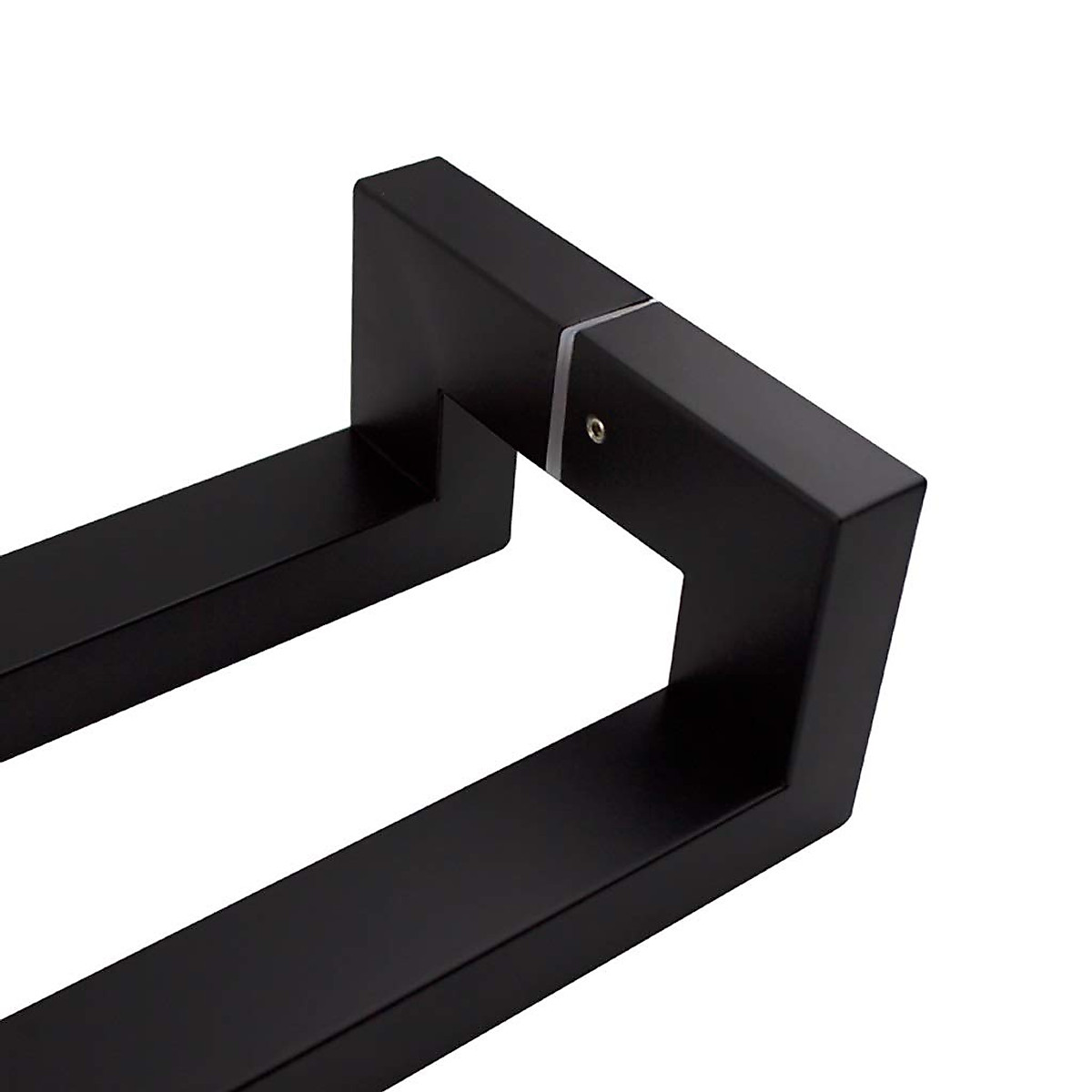 Door Hardware, Black Stainless Steel Double Curved Square Tube Glass Door Handle KTV Push-Pull Door Handle Sliding 3 Lengths -1200×1175mm