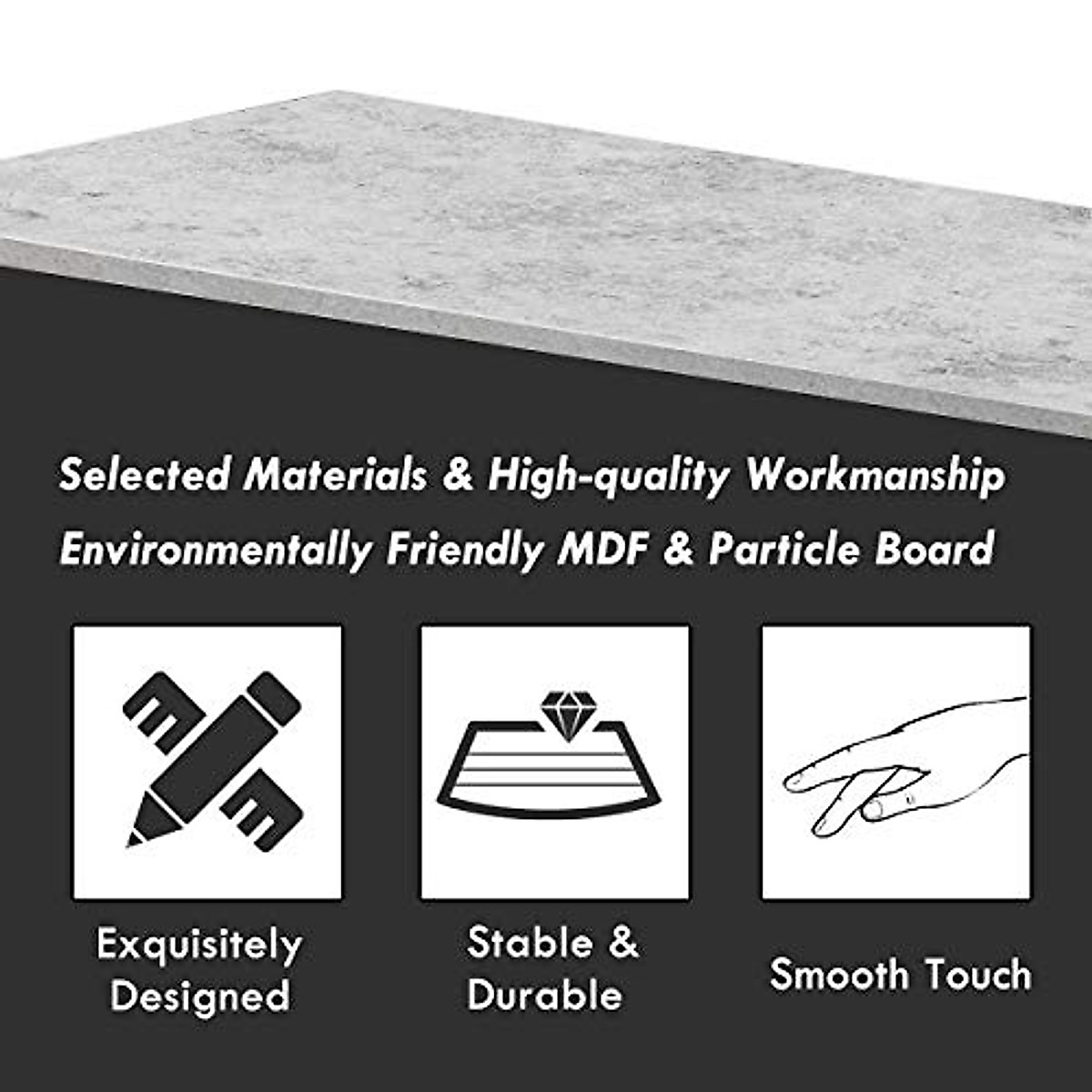 Giantex Coffee Table W/Three Storage Shelf, Sturdy and Durable Construction, Smooth Surface & Extra Storage Space, Ideal for Office and Living Room Tea Snack Table (Gray)