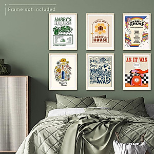 Harry Poster Style Canvas Painting Room Aesthetic Decoration for Boys and Girls Dormitory Bedroom Music Album Gift (12x16 inches x 6 pieces)