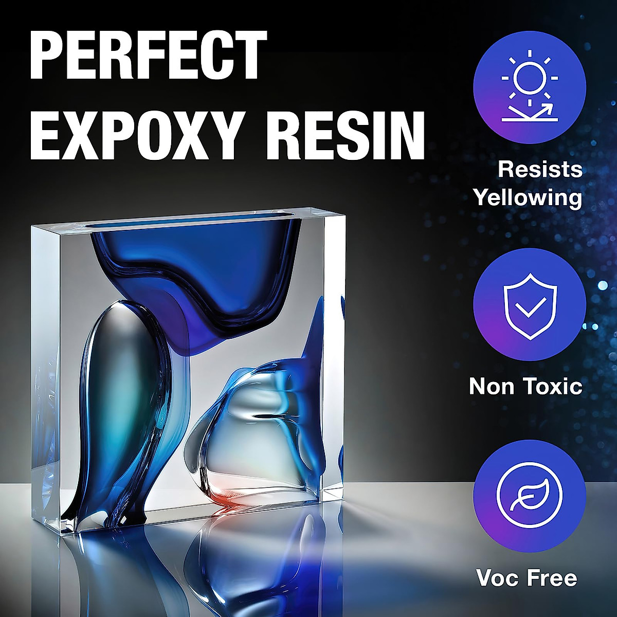 JTDO Epoxy Resin - Crystal Clear Epoxy Resin Kit, Self-Leveling, Bubbles Free, UV Resistant, Epoxy Resin for DIY Art, Jewelry, Table, Countertop, 1:1 Mix (1 Gallon)