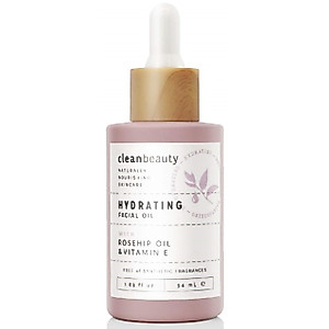 Clean Beauty Hydrating Rose Petal Facial Oil with Rosehip Oil & Vitamin E, Reduce Fine Lines & Dark Spots, Moisturize & Nourish, USA Made (1.83 fl oz)