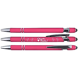 Greeting Pen Breast Cancer Awareness Pens- Soft Touch, 3 Design 6 Pen Set 36082