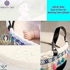 Baby Changing Basket, Moses Diaper Basket, Moses Basket for Babies, Changing Table Topper for Dresser with Thick Foam Pad & Waterproof Cotton Cover by MIRACLE SKY