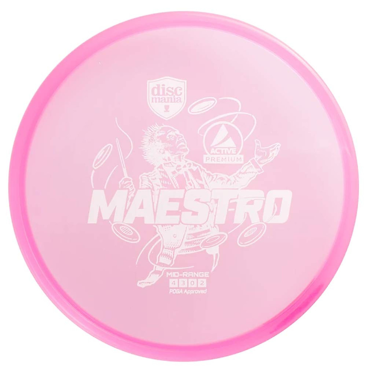 Discmania Active Premium Maestro Disc Golf Mid-Range Driver, Low-Profile Beaded Mid-Range Driver (Colors May Vary) - 165-176g