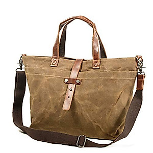 Canvas Hobo Bags for Women Leather Tote Bag Shoulder Bag Top Handle Satchel Purses and Handbags (Brown)