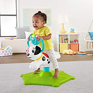 Fisher-Price Toddler Ride-On Learning Toy, Bounce and Spin Puppy Stationary Musical Bouncer for Babies and Toddlers Ages 12+ Months (Amazon Exclusive)