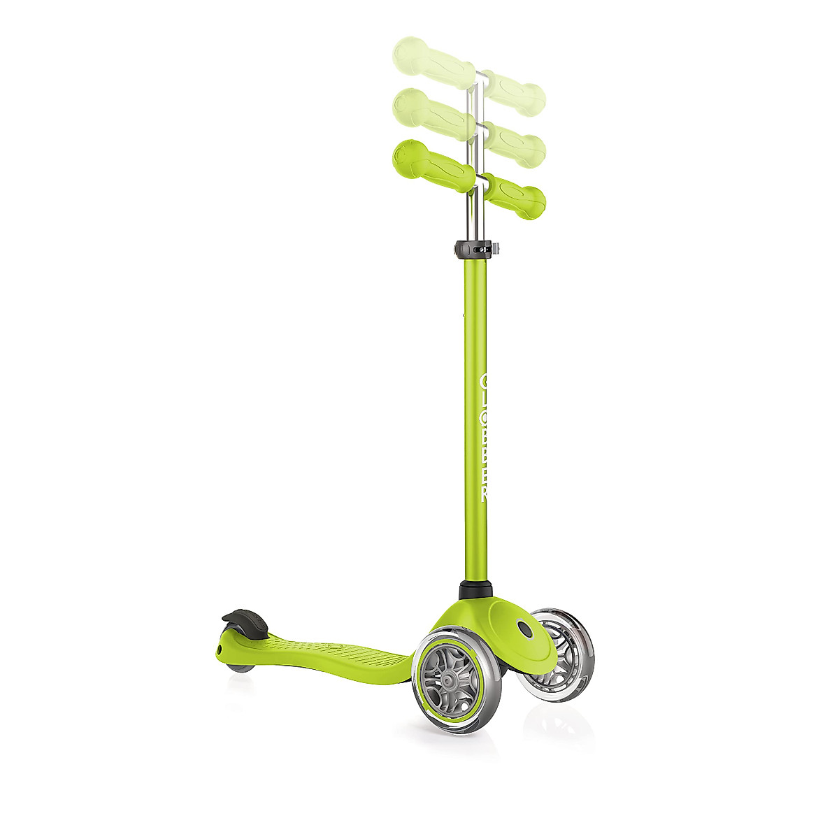 Globber Toddler Scooter | 3 Wheel Kick Scooter for Kids and Toddlers Ages 3-7 with Light Up Wheels | Grow with Me Outdoor Kick Scooter for Girls and Boys with Adjustable Handle Bars (V2, Lime Green)