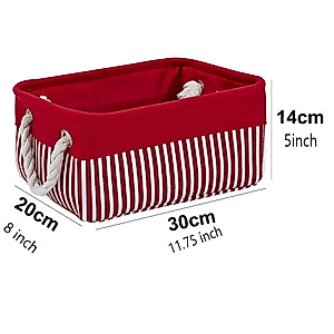 2 Pack Closet Canvas Fabric Storage Basket Storage Bins Organizing Baskets for Shelves, Closets, Laundry, Nursery, Decorative Baskets for Gifts Empty