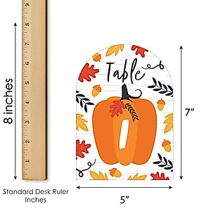 Big Dot of Happiness Fall Pumpkin - Halloween or Thanksgiving Party Double-Sided 5 x 7 inches Cards - Table Numbers - 1-20