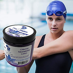 Diva Stuff Pre-Swim Aqua Therapy Chlorine Neutralizing Body Moisturizing Lotion for Swimmers, Protects Skin from Chlorine & Salt Water, 8 oz - Made in the USA, Unscented
