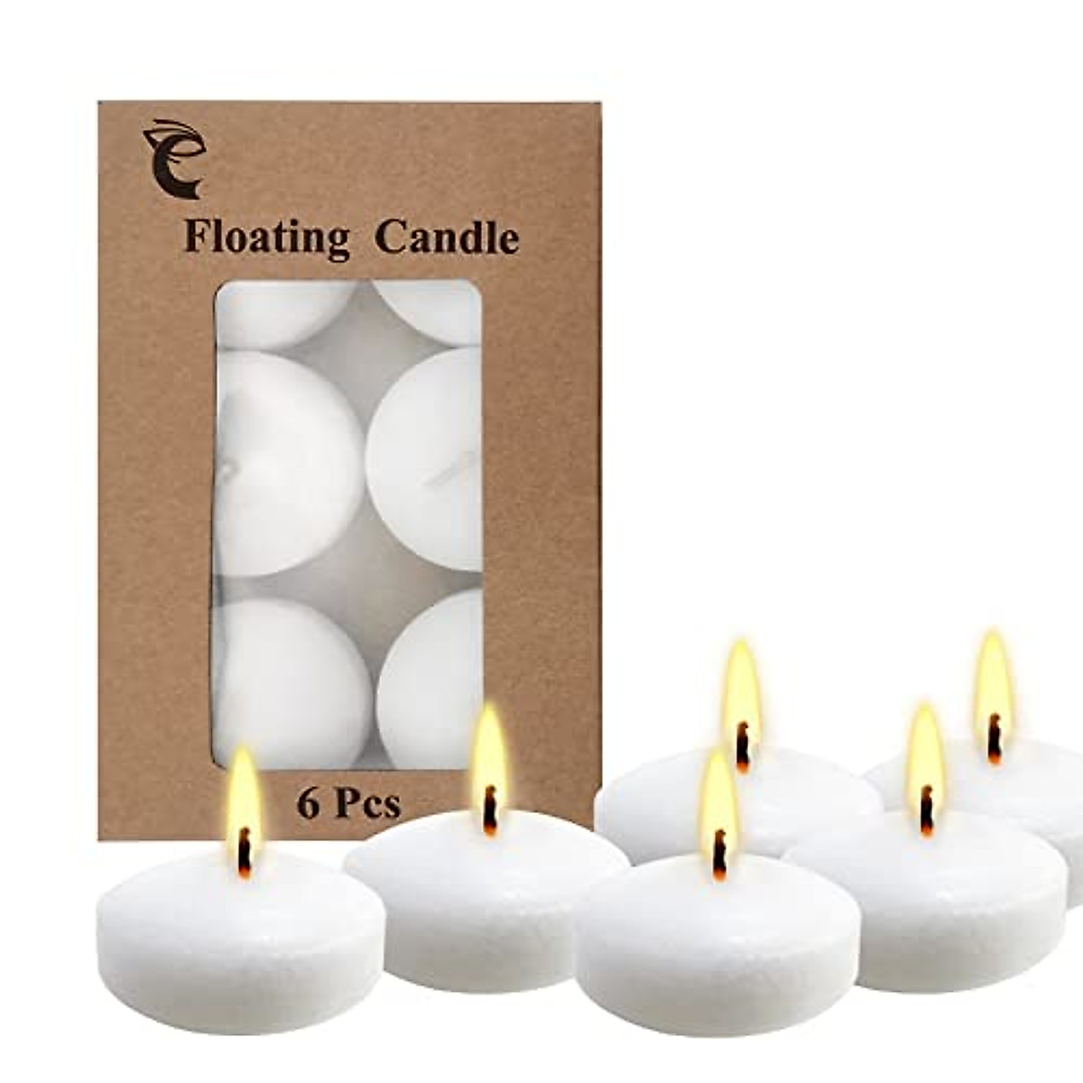 6Pack Floating Candles，Candle Floating Unscented Discs for Wedding, Pool Party, Holiday & Home Decor