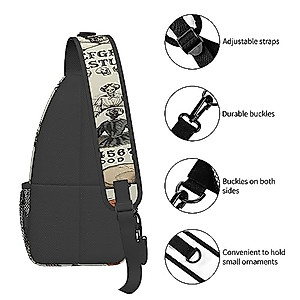 ZHUBAJIE Crossbody Sling Backpack trick or treat Ouija Board Skulls Crossbones Small Chest Bag Day-pack Fanny Pack Cross Body Bag for Hiking Travel