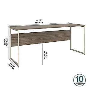 Bush Business Furniture Hybrid Computer Table Desk with Metal Legs, 72W x 24D, Modern Hickory