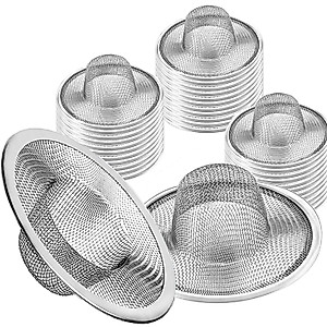 40pcs Heavy Duty Stainless Steel Slop Basket Filter Trap, 2.75" Top / 1" Mesh Metal Sink Strainer,Perfect for Kitchen Sink/Bathroom Bathtub Wash basin Floor drain balcony Drain Hole,Utility