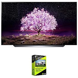 LG OLED83C1PUA 83 inch Class 4K Smart OLED TV with AI ThinQ Bundle with Premium 4 YR CPS Enhanced Protection Pack