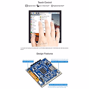 XYGStudy 4inch HDMI Capacitive Touch IPS LCD Display (C) Screen Resolution 720×720 Compatible with All Versions of Raspberry Pi 4 3 Jetson Nano AI PC Windows 11/10 / 8.1/8 / 7
