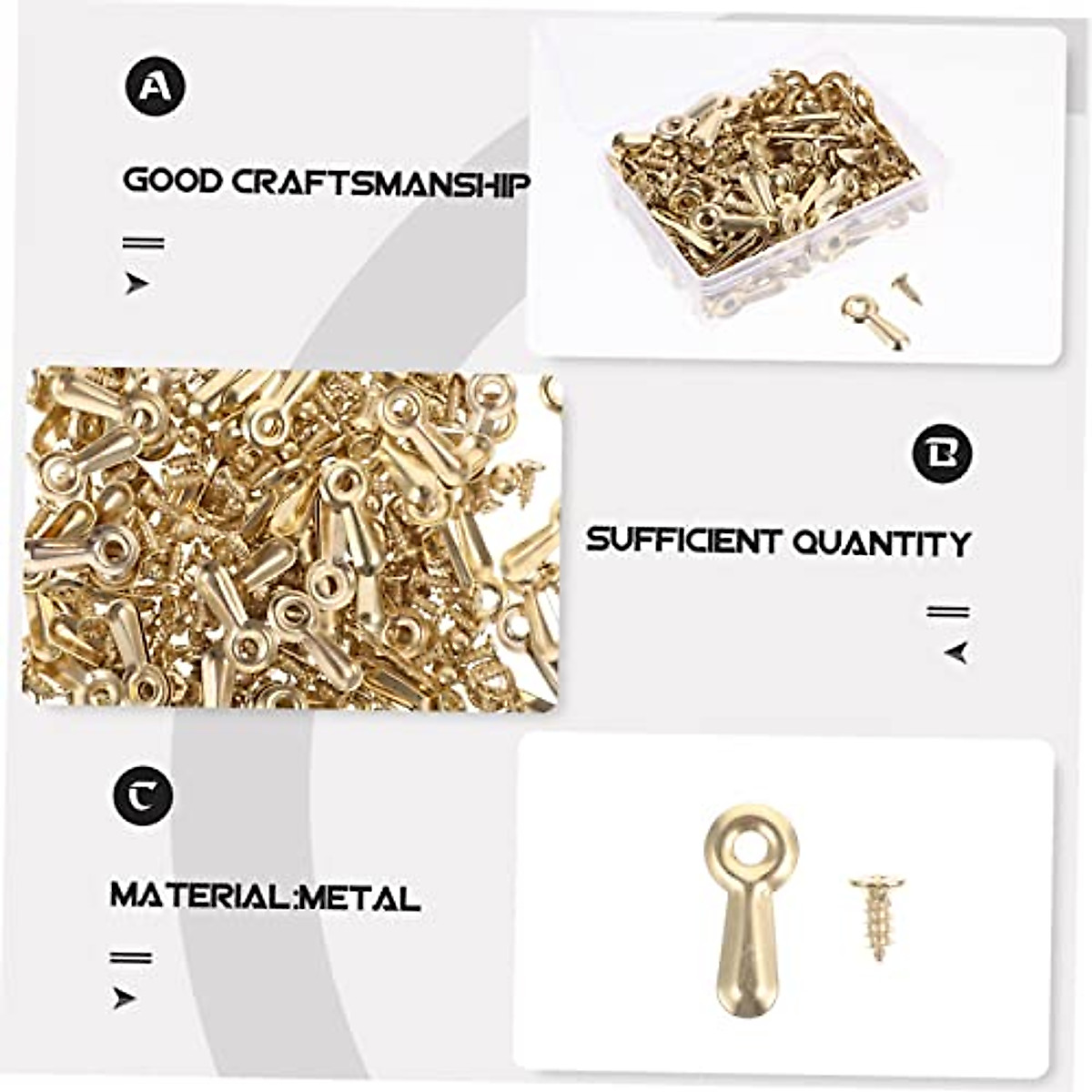 160pcs Photo Frame Turnbuckle Sawtooth Hangers Picture Clips Floater Frames Arts and Crafts Kit Picture Frame Hardware Backing Clips Metal Photo Frame Buckle to Rotate Repair