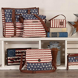 Bella Taylor American Dream Sleek Messenger Crossbody Purse Crossbody Bag; Red, Cream, and Navy