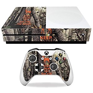 MightySkins Carbon Fiber Skin for Microsoft Xbox One S - Deer Hunter | Protective, Durable Textured Carbon Fiber Finish | Easy to Apply, Remove, and Change Styles | Made in The USA
