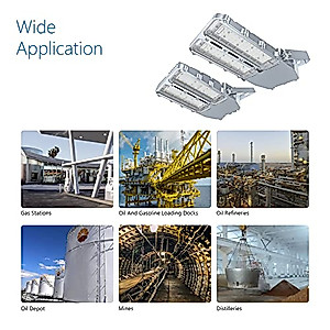 Sokply LED Explosion Proof Floodlight with Mount Bracket UL844 Certified 250W 32500LM (1250W HPS Eqv.), Class I Division II Hazardous Locations Industry Luminaires 0-10V Dimmable IP66, STA1 Series