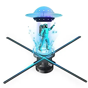 3D Hologram Fan, Hologram Fan 25.6" Holographic Fan Display App/Pc WiFi Real-Time Projection, Bluetooth Hologram Projector, Multiple Splicing, Suitable for Exhibitions, Shops, Bar