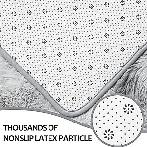 Hutha 6x9 Large Area Rugs for Living Room, Super Soft Fluffy Modern Bedroom Rug, Tie-Dyed Light Grey Indoor Shag Fuzzy Carpets for Girls Kids Nursery Room Home Decor