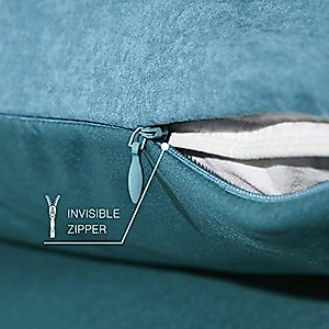 HAPPYMOON Pillowcases with Zipper Queen Size - Zippered Microfiber Pillow Cases for Hair and Skin 2 Pack, Soft Breathable Brushed Pillow Covers Set of 2, 20 X 30 Inches, Teal
