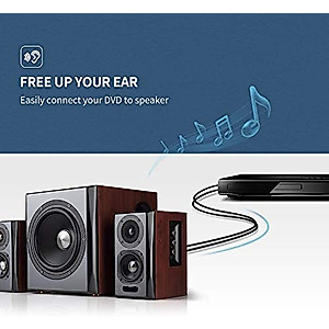 Primeda Auidophile 2RCA Male to 2RCA Male Stereo Audio Cable,Gold Plated | 4N Oxgen-Free Copper Core (3 Feet (1M))