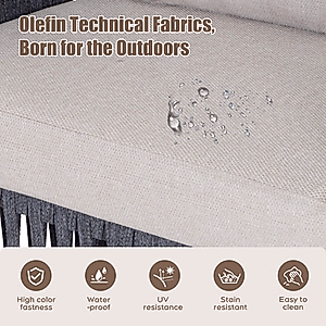 Yechen Swivel Patio Rocking Chairs - High Back Outdoor Chair with Hand Woven Rope & Swivel Rocking Base, Glider Rocking Chair with Cushion for Porch Deck Garden Balcony Backyard