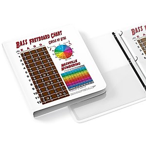 Laminated 4 String Bass Fretboard Notes Chart Nashville Number System & Circle of 5ths Easy Instructional Poster for Beginner for Notebook - A New Song Music 8.5 x 11