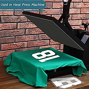 22 Pieces Iron on Numbers T Shirt Heat Transfer Numbers 0 to 9 Jersey Numbers Soft Iron on Numbers for Team Uniform Sports T Shirt Football Basketball Baseball (White,8 Inch)