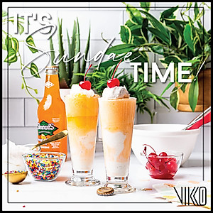 Vikko Footed Ice Cream Cups, SMALL 6.3 Ounce Milkshake Glasses, Thick and Durable Dessert Cups For Floats, Shakes, and Sundaes, Set of 6 Ice Cream Cups