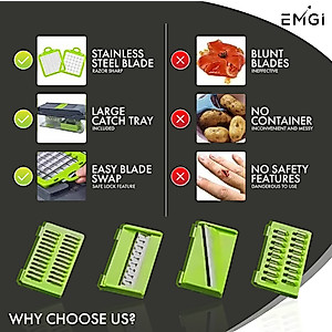 EmGi 15 in 1 Vegetable Chopper, Elite Onion Chopper, Multifunctional Food Chopper, Kitchen Vegetable Slicer Dicer Cutter,Veggie Chopper With 8 Blades,Carrot and Garlic Chopper With Container