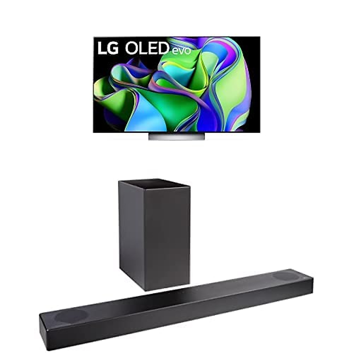 LG C3 Series 55-Inch Class OLED evo Smart TV OLED55C3PUA, 2023 S75Q 3.1.2ch Soundbar with Dolby Atmos DTS:X, High-Res Audio, Synergy TV, Meridian, HDMI eARC, 4K Pass Thru with Dolby Vision Black
