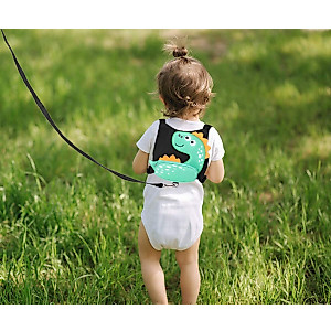 EPLAZA Dinosaur-like Toddler Harnesses with Leashes Anti Lost Wrist Link Wristband for 1.5 to 3 Years Kids Girls Boys Safety (Little dinosaur Black)