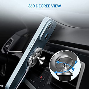 Magnetic Wireless Car Mount Charger for iPhone 14/13/12 Series, SINDOX Alloy Car Vent Mount Charger, with 45W USB C Car Charger, Compatible with MagSafe Charger Holder Fast Charging