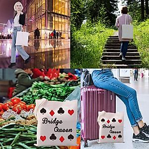 VAMSII Bridge Players Tote Bag Bridge Queen Shoulder Bag Bridge Card Gifts for Bridge Players Bridge Lovers Gift (Bridge Queen Tote)