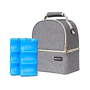 Breast Pump Bag with Ice Pack -Multi-Function Breastmilk Cooler Bag & Lunch Bag Fit As Baby Milk Bottles,Fruits,Coke for Travel-Black
