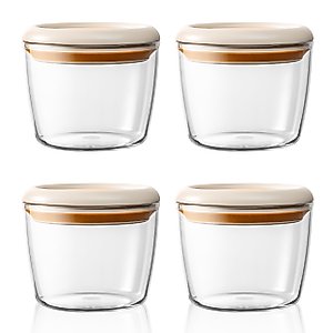 Tourdeus Tritan Oatmeal Jars, 4-Pack Shatterproof & Leakproof Overnight Oats Containers with Lids, 14oz Pop-Top Airtight Meal Prep Jars for Chia Pudding, Yogurt, Salad, Cereal, Orange