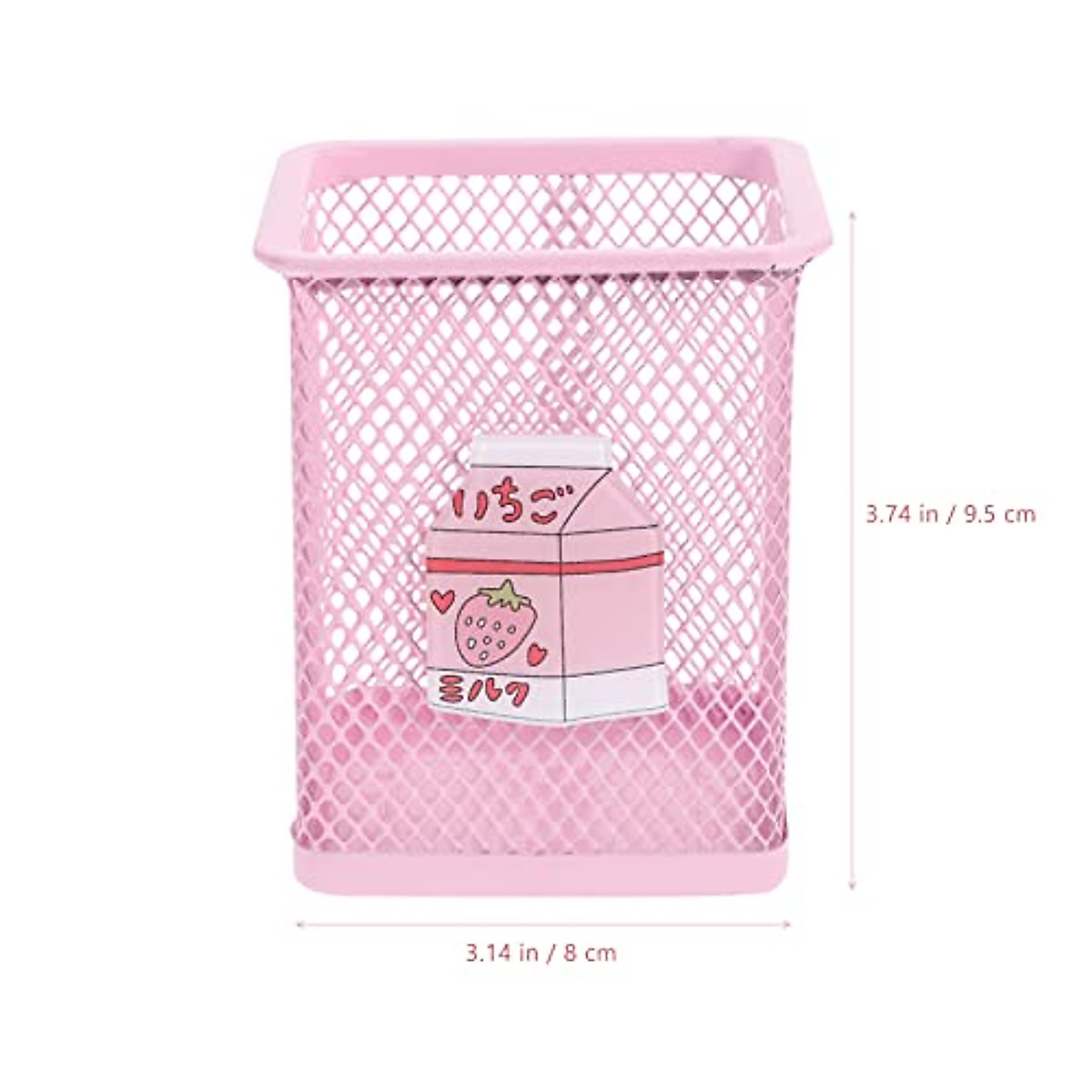 DOITOOL Trash Can Cute Rectangle Desktop Trash Can Mini Desktop Wastebasket Pencil Case Flower Pot Storage Basket, 3.14 x 3.14 x 3.74 inch (Pink)
