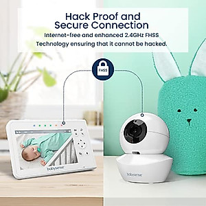 Babysense Upgraded Video Baby Monitor, 4.3" Split Screen with Two Cameras and Adjustable Night Light, Remote Pan & Tilt, Long Range, Two-Way Audio, Zoom, Night Vision, Lullabies & White Noise