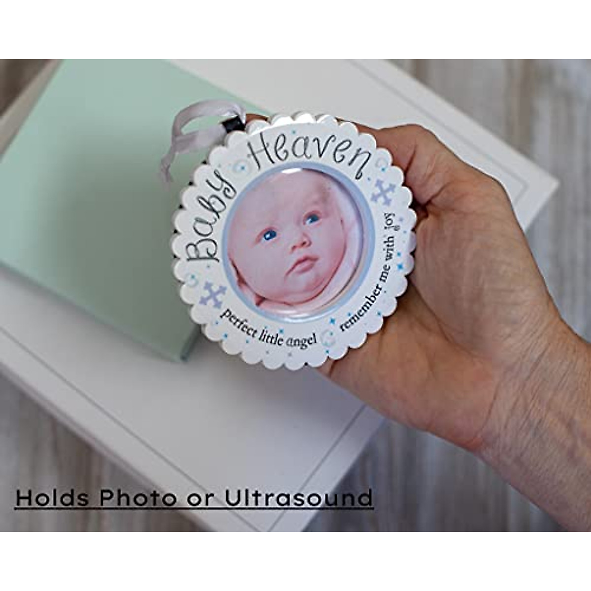 The Grandparent Gift Baby Heaven Infant Loss or Miscarriage Gift, Hanging Ornament or Sitting Mini Photo Frame with Sentiment