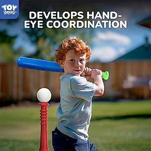 TOY Life Tball T Ball Set for Kids 3-5 Tball Set for Kids 5-8 Tee Ball Bat Toddler Baseball Tee Ball Set Bat Baseball Kids T Ball Stand for Kids 3-5 T Ball Set for Kids 5-8 T Ball Bat Set
