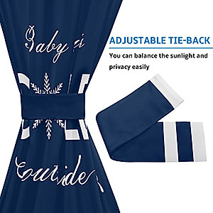 Front Door Curtains for Window, Christmas French Door Curtains Glass Door Window Curtain Back Door Curtain for Patio Front Doors Half 54W x 72L Cold Winter Snowflakes Blue Backdrop