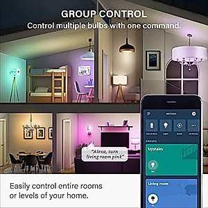 Sengled Alexa Light Bulb, Candelabra Light Bulbs Color Changing, Candelabra LED Light Bulbs 450 LM 45W Equivalent RGBW, E12 LED Bulb, Smart Bulbs That Work with Alexa Only, No Hub Request, 2 Pack